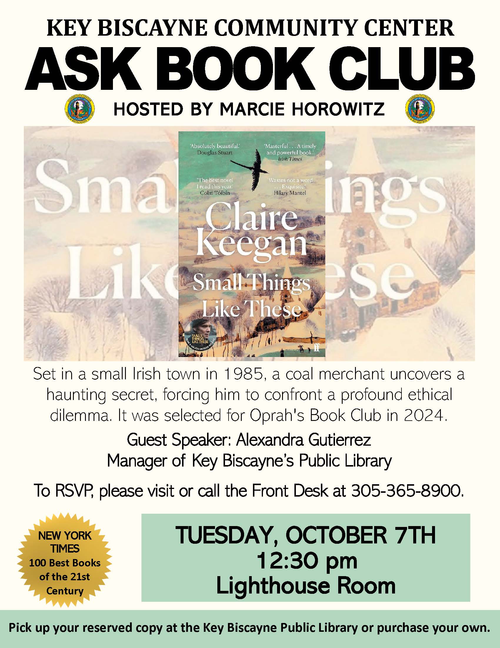 October 7 | ASK Book Club - Key Biscayne Community Foundation
